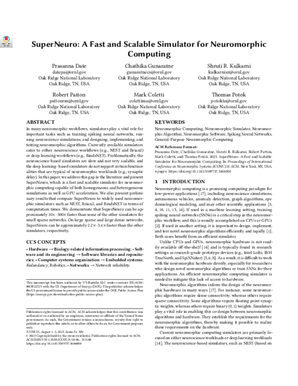 (PDF) SuperNeuro: A Fast and Scalable Simulator for Neuromorphic Computing