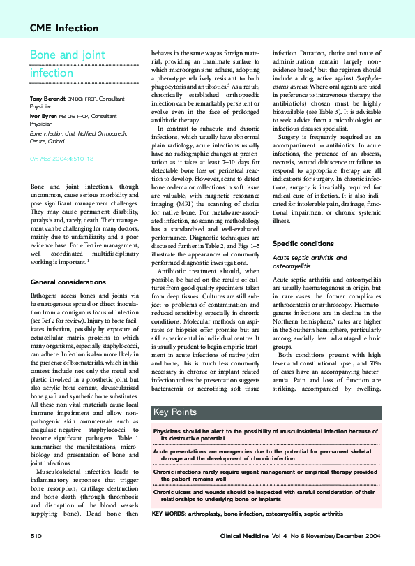 (PDF) Bone and joint infection