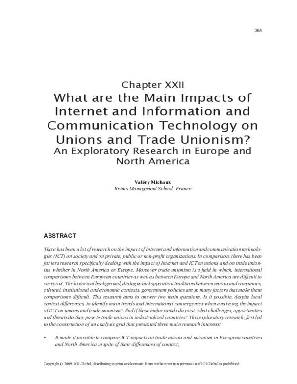 (PDF) What are the Main Impacts of Internet and Information and ...