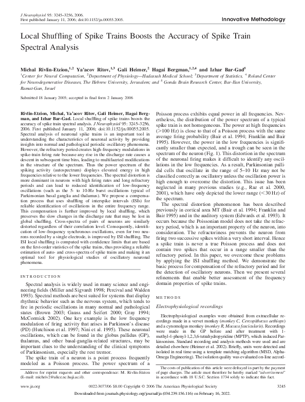 (PDF) Local Shuffling of Spike Trains Boosts the Accuracy of Spike Train Spectral Analysis