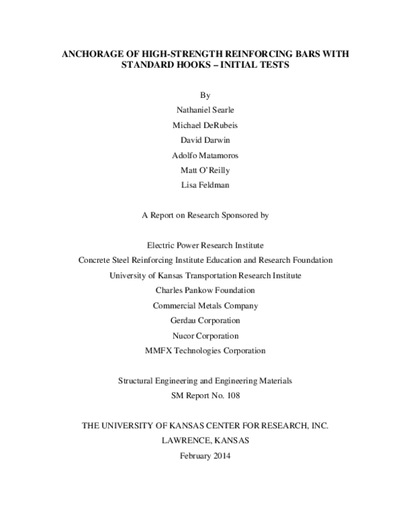 (PDF) Anchorage of High-Strength Reinforcing Bars with Standard Hooks ...