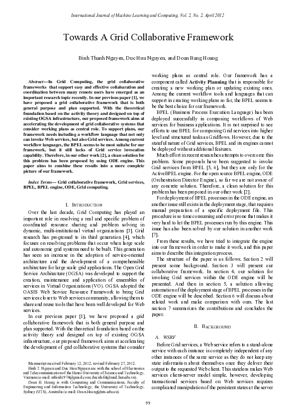 (PDF) Towards A Grid Collaborative Framework