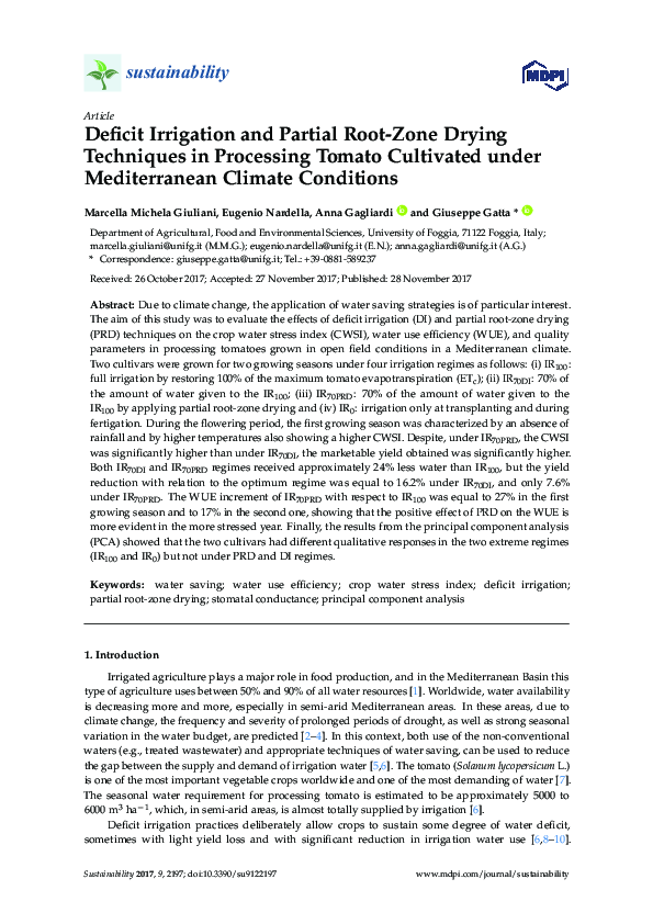 (PDF) Deficit Irrigation and Partial Root-Zone Drying Irrigation System ...