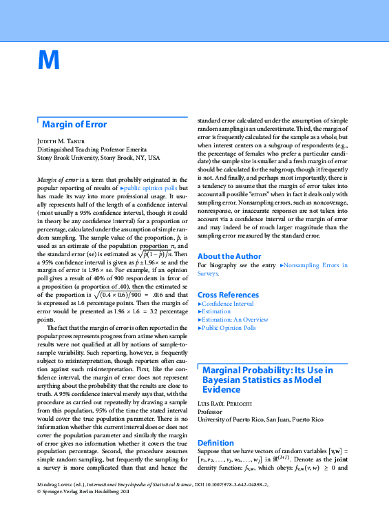 (PDF) Margin of Error