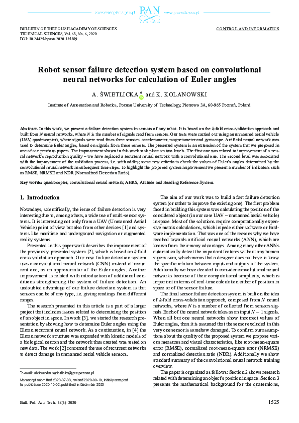 (PDF) Robot sensor failure detection system based on convolutional neural networks for ...