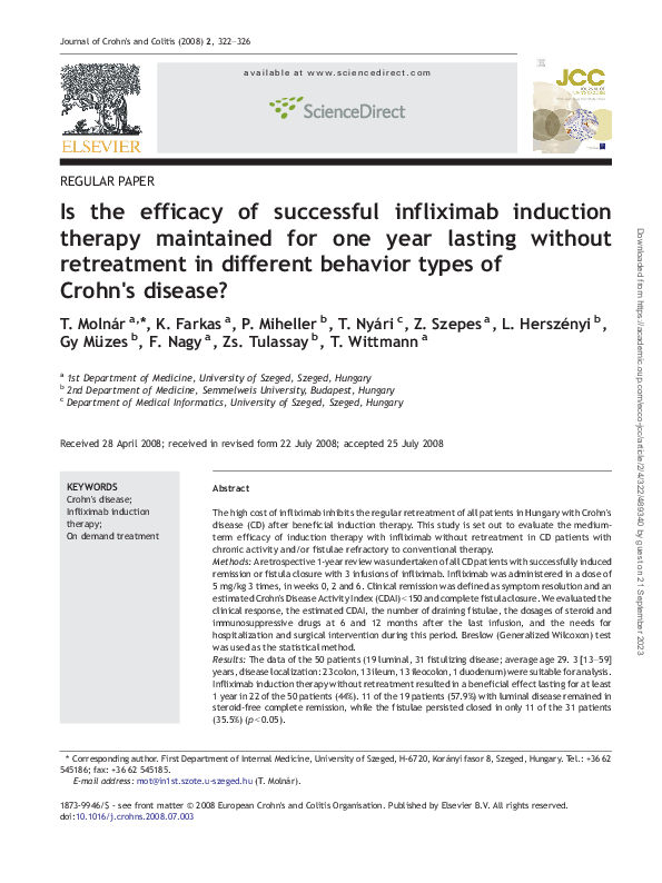 (PDF) Is the efficacy of successful infliximab induction therapy ...