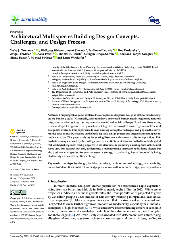(PDF) Architectural Multispecies Building Design: Concepts, Challenges ...