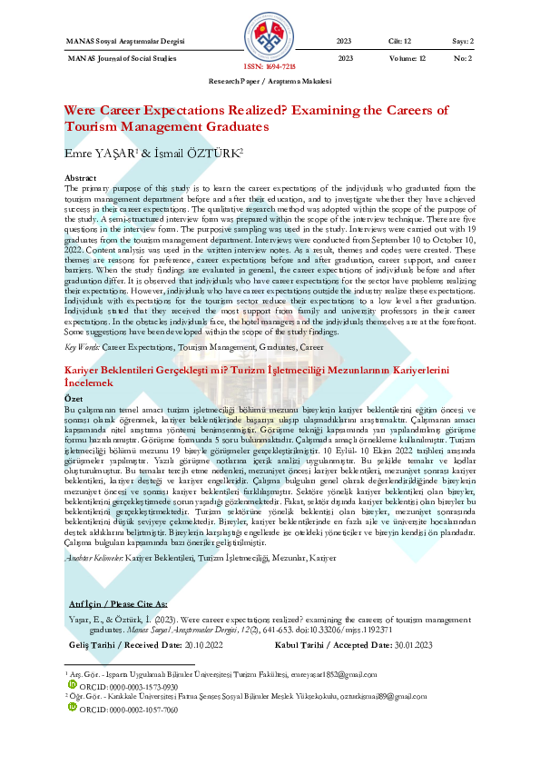(PDF) Were Career Expectations Realized? Examining the Careers of ...
