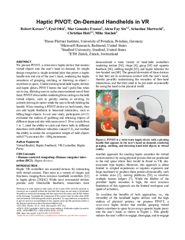 (PDF) Haptic PIVOT