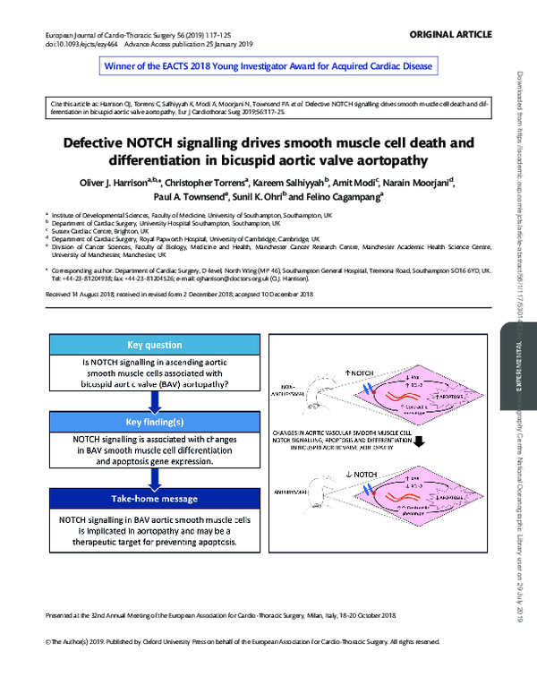 (PDF) Defective NOTCH signaling drives increased vascular smooth muscle ...