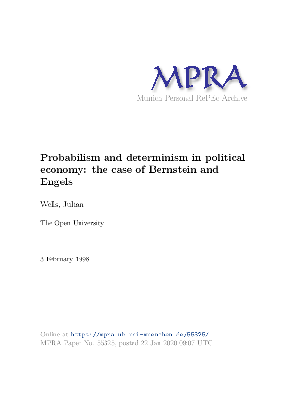 (PDF) Probabilism and determinism in political economy: the case of ...