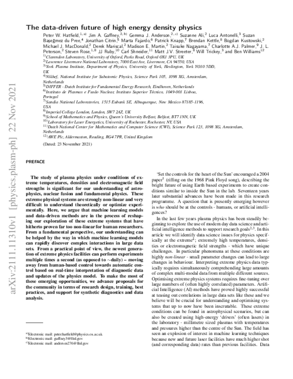 (PDF) The data-driven future of high-energy-density physics