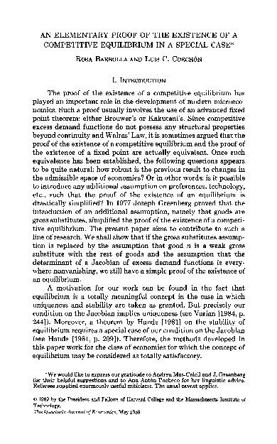 (PDF) An Elementary Proof of the Existence of a Competitive Equilibrium ...