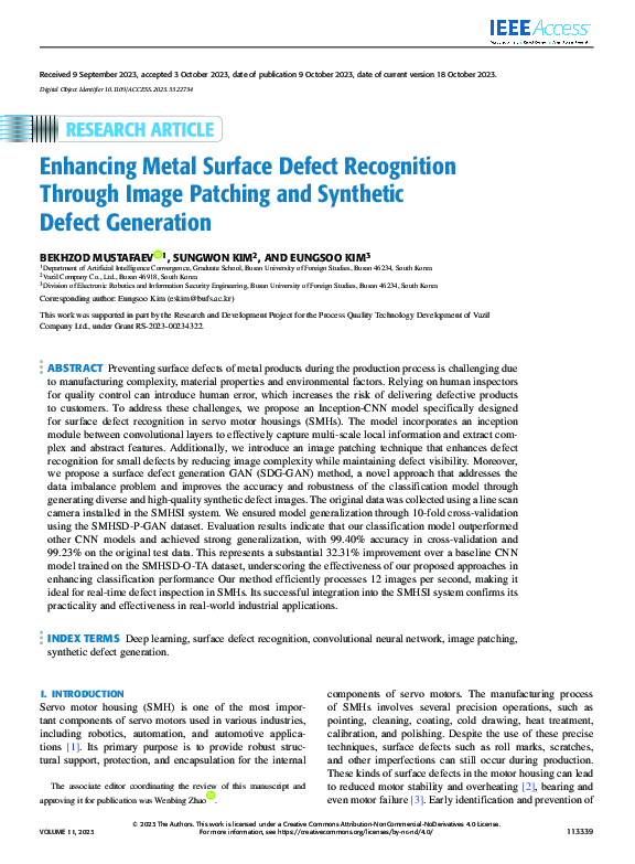 Pdf Enhancing Metal Surface Defect Recognition Through Image Patching
