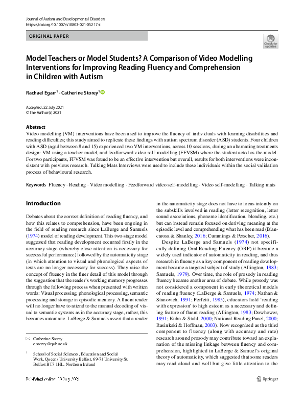 (PDF) Model Teachers or Model Students? A Comparison of Video Modelling ...