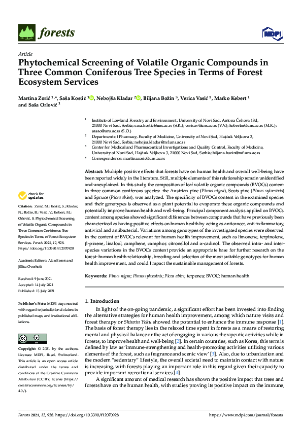 (PDF) Phytochemical Screening of Volatile Organic Compounds in Three ...