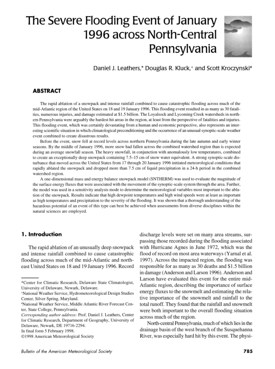 (PDF) The Severe Flooding Event of January 1996 across North-Central ...