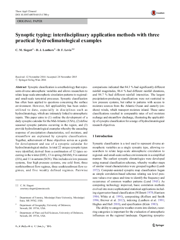 (PDF) Synoptic typing: interdisciplinary application methods with three practical ...