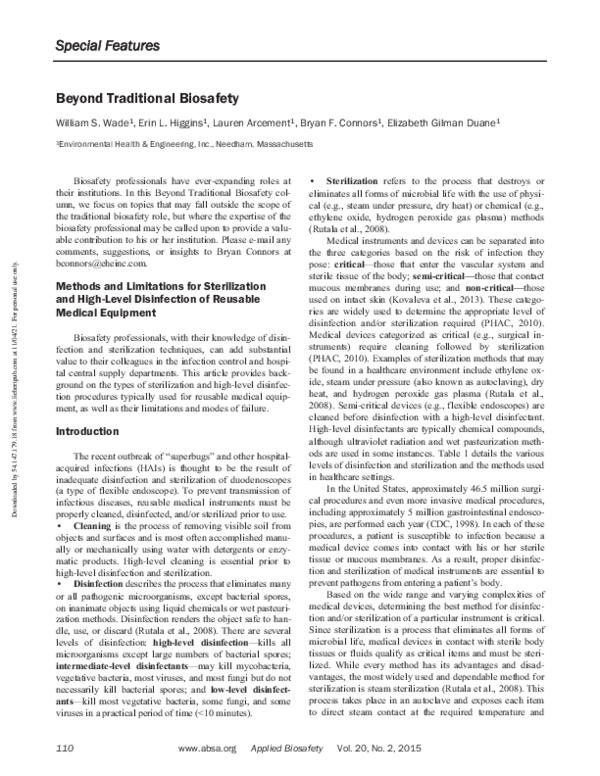 (PDF) Beyond Traditional Biosafety