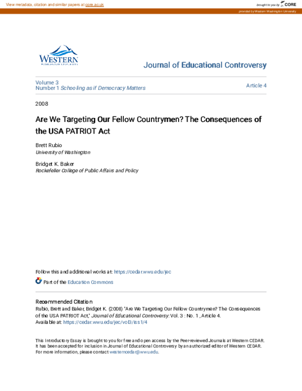(PDF) Are We Targeting Our Fellow Countrymen? The Consequences of the ...