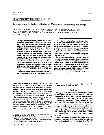 (PDF) Transvenous catheter ablation of extranodal accessory pathways