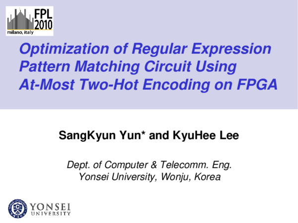 (PDF) Optimization of Regular Expression Pattern Matching Circuit Using At-Most Two-Hot Encoding ...