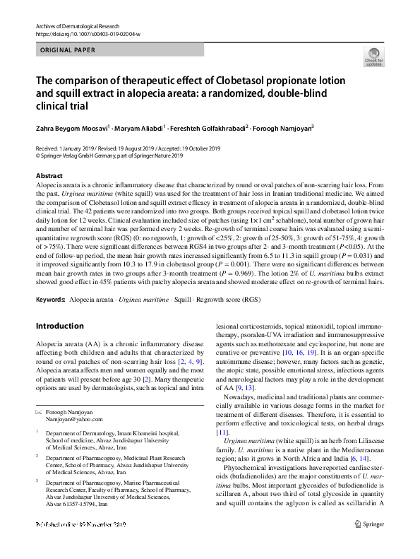 (PDF) The comparison of therapeutic effect of Clobetasol propionate ...