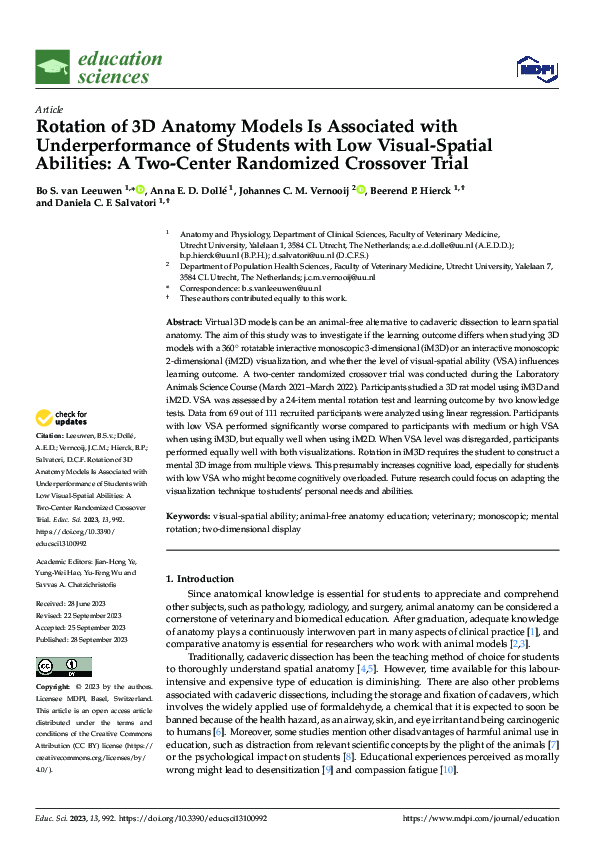 (PDF) Rotation of 3D Anatomy Models Is Associated with Underperformance ...