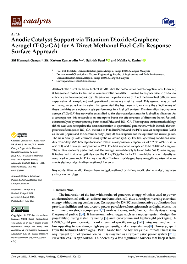 (PDF) Anodic Catalyst Support via Titanium Dioxide-Graphene Aerogel ...