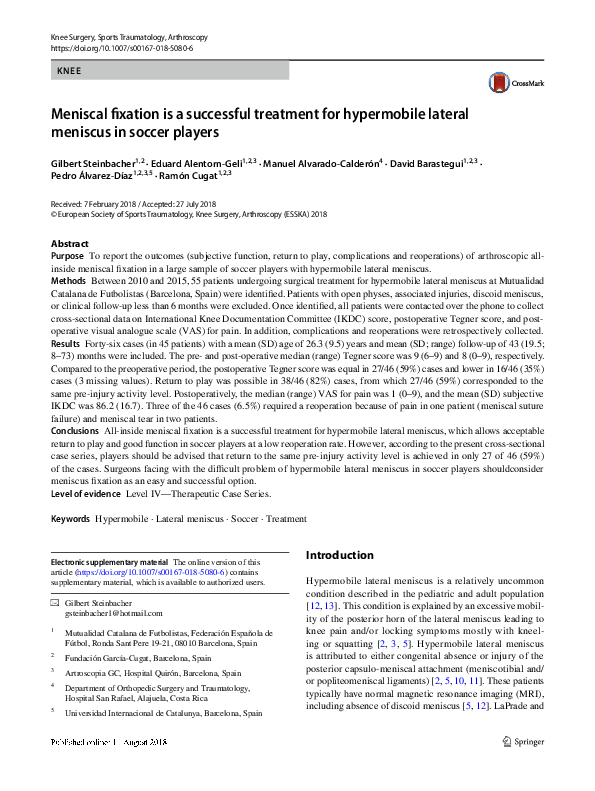(PDF) Meniscal fixation is a successful treatment for hypermobile ...