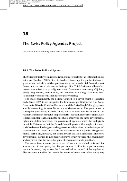 (PDF) The Swiss Policy Agendas Project