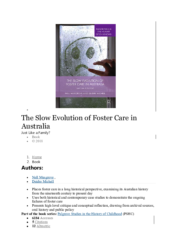 (DOC) The Slow Evolution of Foster Care in Australia