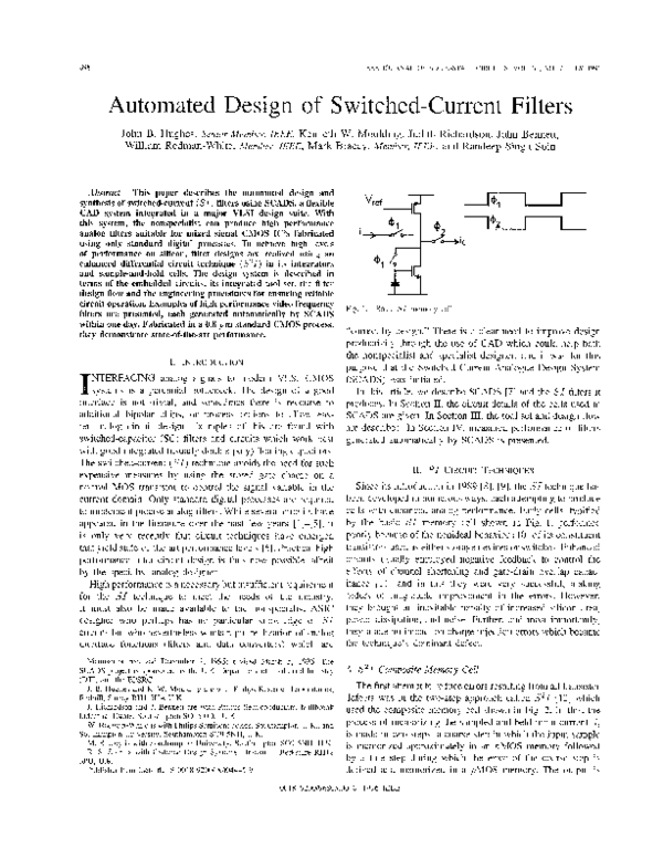 (PDF) Automated design of switched-current filters