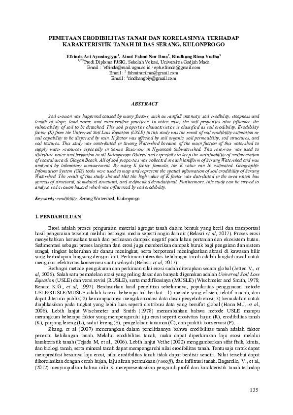 (PDF) Pemetaan Erodibilitas Tanah Dan Korelasinya Terhadap ...