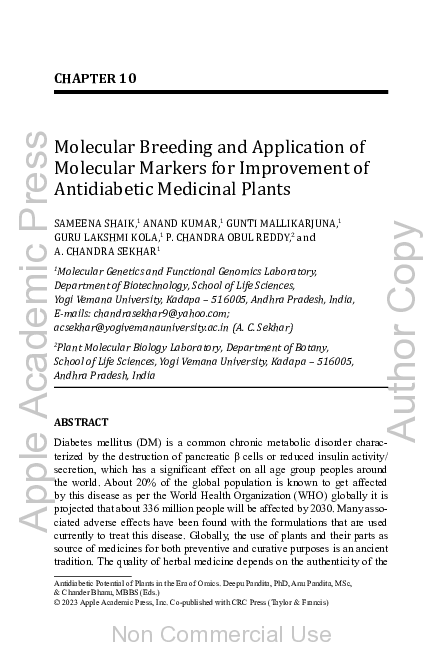 (PDF) Molecular Breeding and Application of Molecular Markers for ...