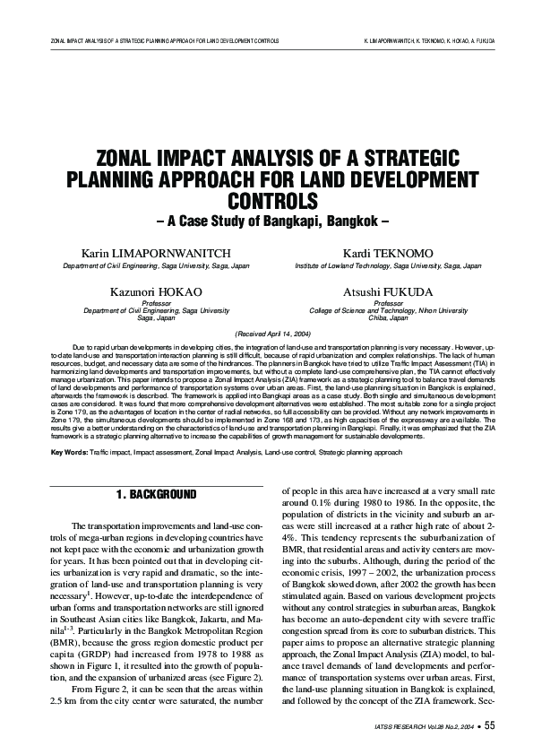 (PDF) Zonal Impact Analysis of a Strategic Planning Approach for Land ...
