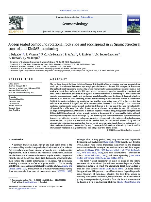 (PDF) A deep seated compound rotational rock slide and rock spread in ...