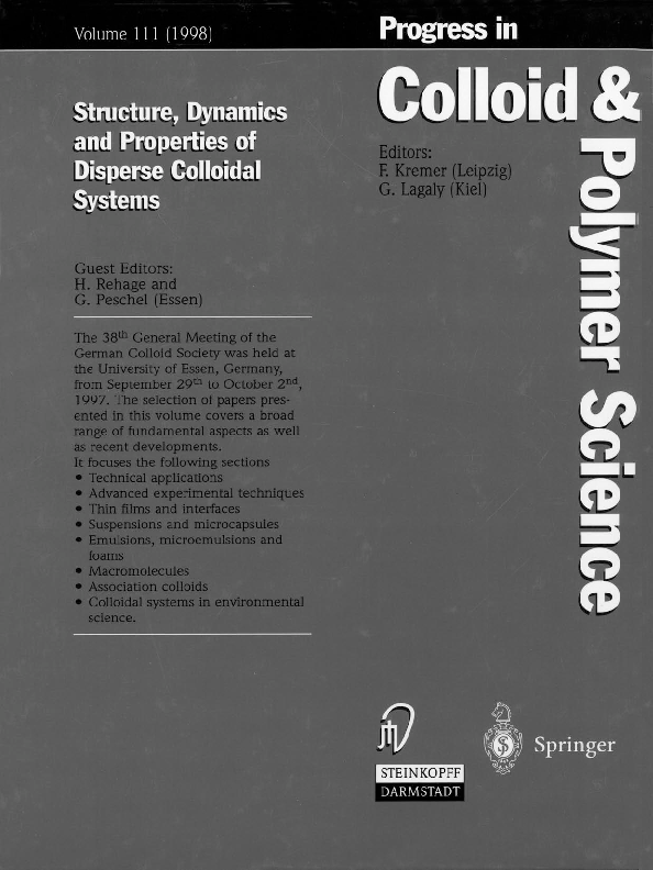 (PDF) Structure, Dynamics and Properties of Disperse Colloidal Systems