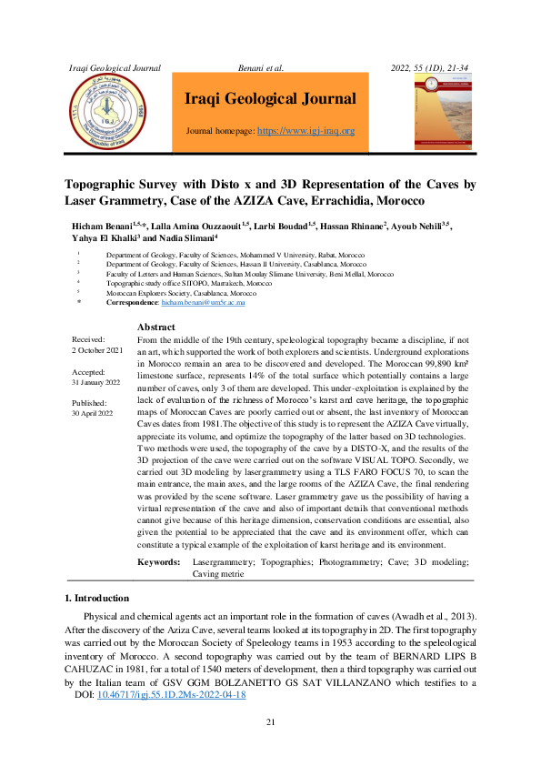 (PDF) Topographic Survey with Disto x and 3D Representation of the ...