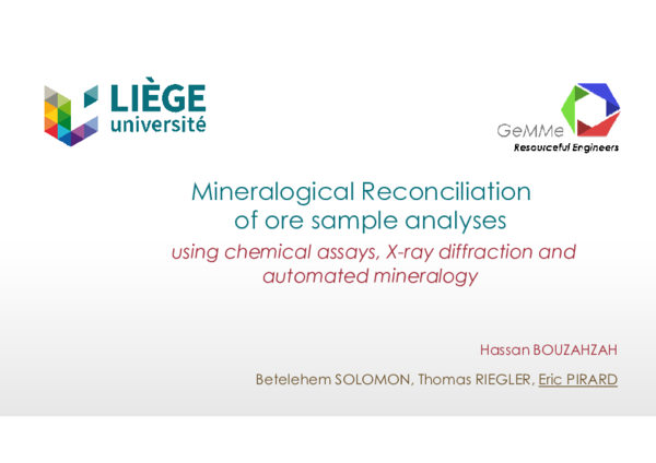 (PDF) Mineralogical Reconciliation of ore sample analyses using ...