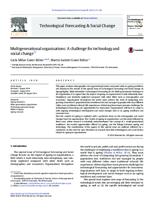 (PDF) Multigenerational organisations: A challenge for technology and ...