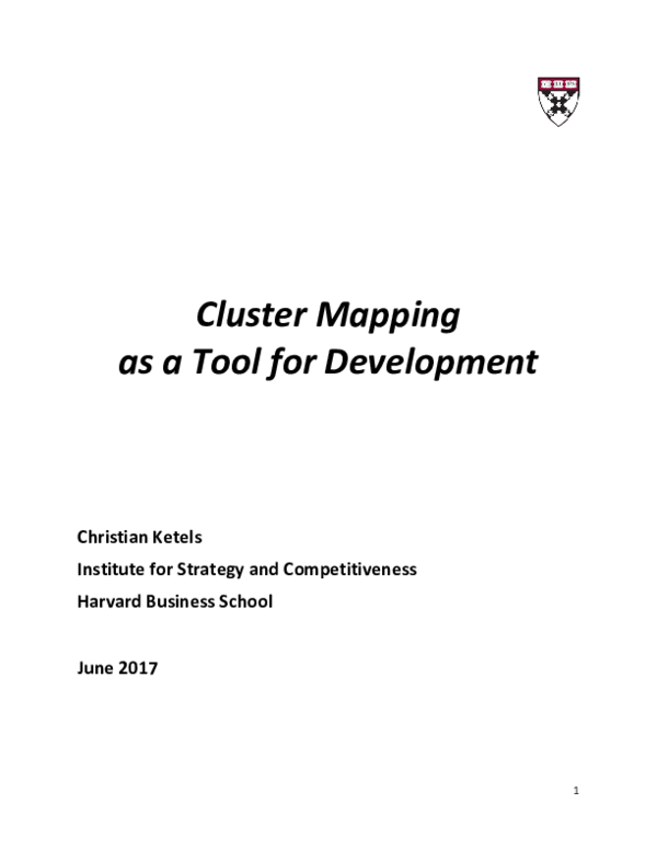 (PDF) Cluster Mapping as a Tool for Development