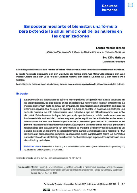 (PDF) Empoderar mediante el bienestar: una fórmula para potenciar la salud emocional de las ...
