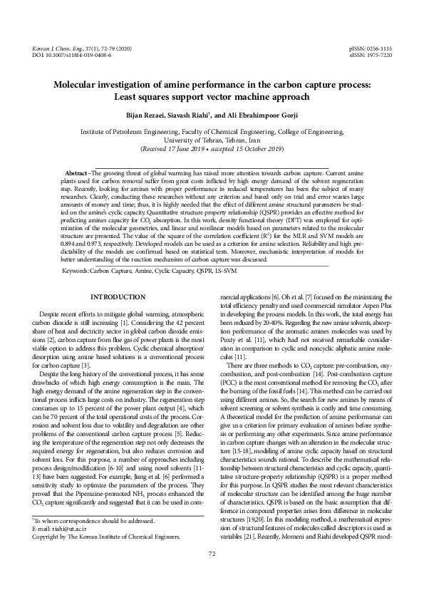 (PDF) Optimizing Amine Efficiency in Carbon Capture