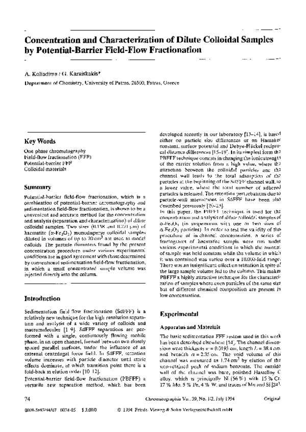 (PDF) Concentration and characterization of dilute colloidal samples by ...