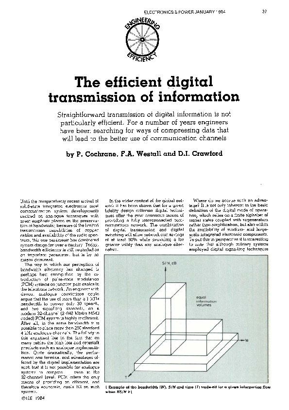 (PDF) The efficient digital transmission of information