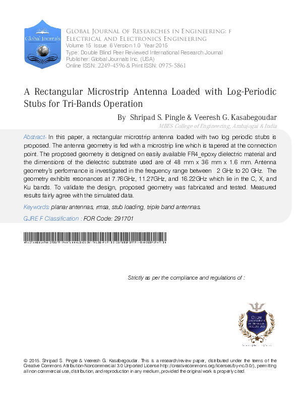(PDF) A Rectangular Microstrip Antenna Loaded with Log-Periodic Stubs ...