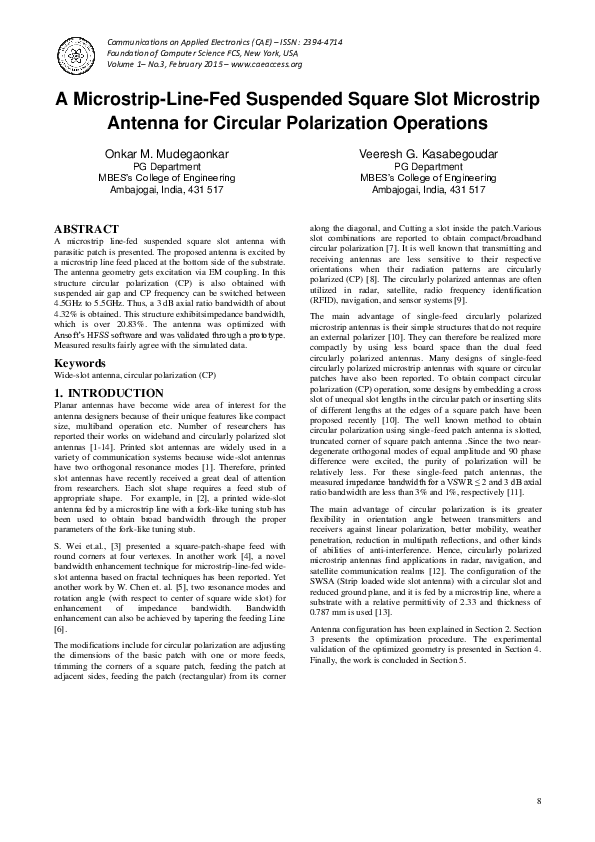 (PDF) A Microstrip-Line-Fed Suspended Square Slot Microstrip Antenna ...