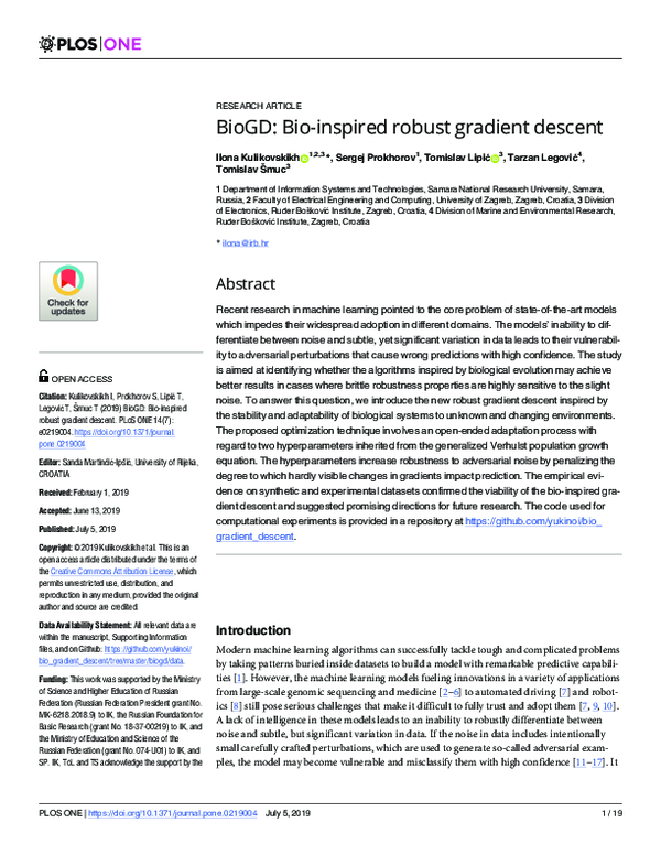 (PDF) BioGD: Bio-inspired robust gradient descent