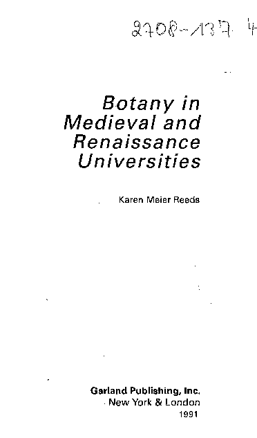 (PDF) Botany in medieval and Renaissance universities